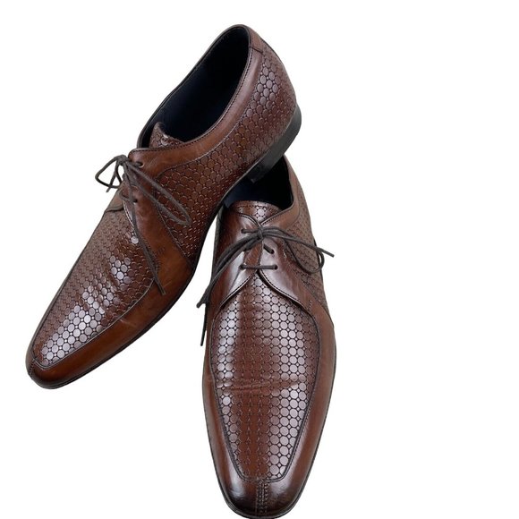 Mezlan | Shoes | Mezlan Custom Handmade Mens Embossed Brown Leather ...